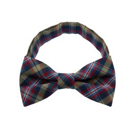 Navy Checkered Plate 6 Bow Tie